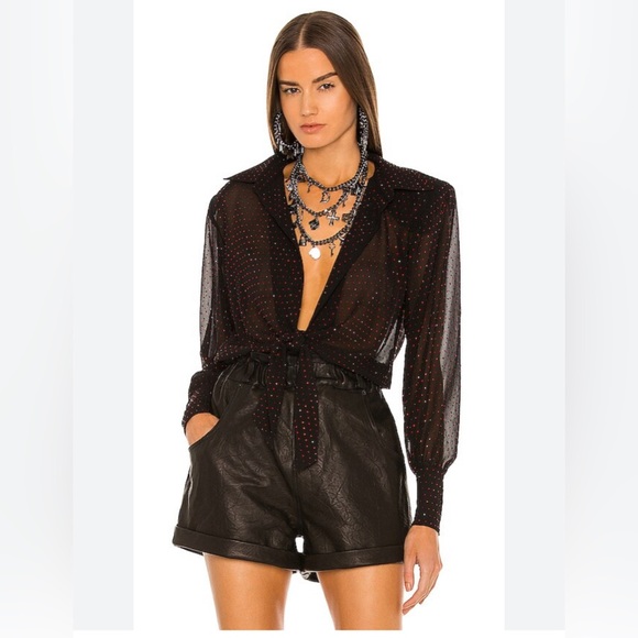 DUNDAS | Tops | Dundas X Revolve Delirium Bodysuit In Black And Ruby ...